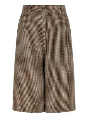 Brunello Cucinelli Prince Of Wales Lamé Bermuda Shorts - Brown