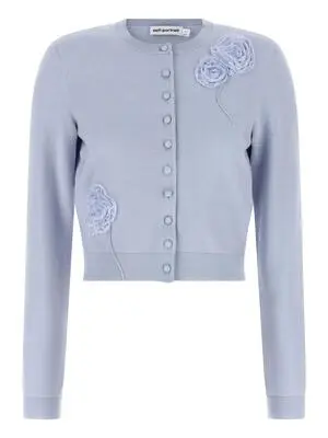 SELF-PORTRAIT Self Portrait Women 'Blue Flower Knit' Cardigan