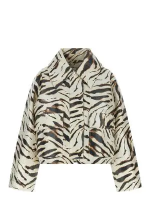 GANNI Laminated Fabric Jacket - Multicolor