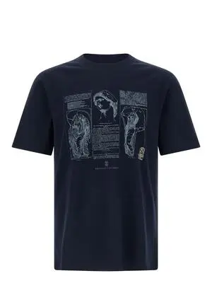 Brunello Cucinelli Printed T-shirt - Blue