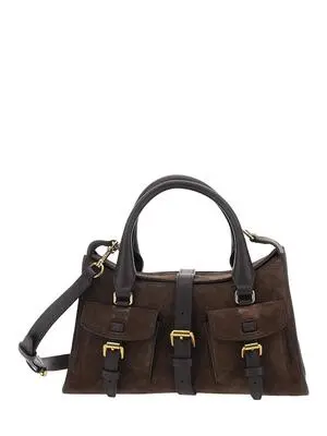Mulberry Roxanne' Brown Small Handbag With Adjustable And Removable Shoulder Strap And Two Pockets On The Front In Suede For - Multicolor