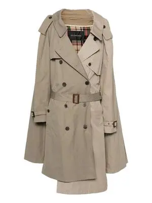 Balenciaga Panelled Cotton Trench Coat - Cream