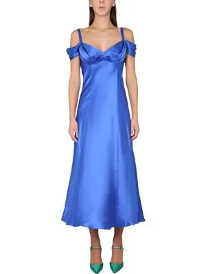 Alberta Ferretti Off-the-shoulder Dress - Blue