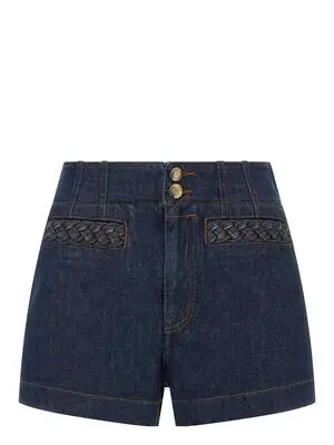 Zimmermann Aster Denim Shorts - Blue