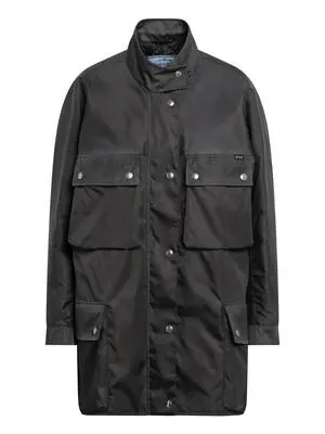 Prada Lead-colored Washed Re-nylon Raincoat - Gray