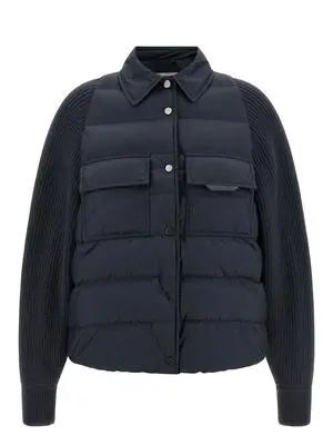 Brunello Cucinelli Quilted Down Jacket - Blue