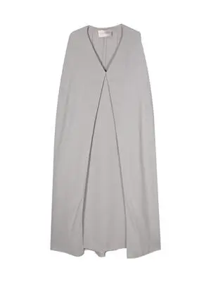 Valentino Garavani Silk Cape Design Day Dress - Gray