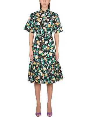 La DoubleJ Printed Shirt Dress With Belt - Multicolor