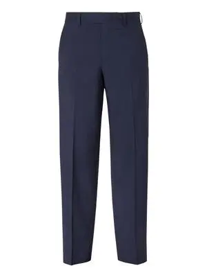Fendi Dark Wool Canvas Trousers - Blue