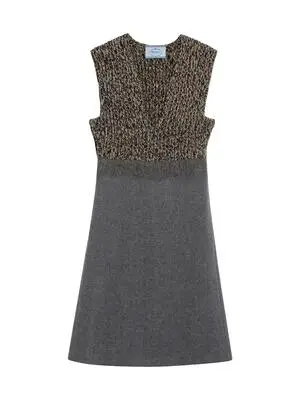 Prada Wool And Cashmere Sleeveless Dress - Gray