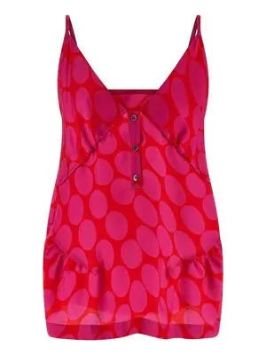 Dries Van Noten Caliya Polka Dot Maxi Top - Pink