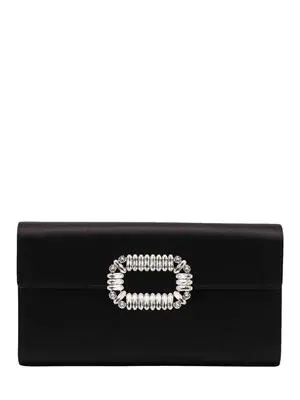 ROGER VIVIER Satin Pochette With Choc Buckle - Black
