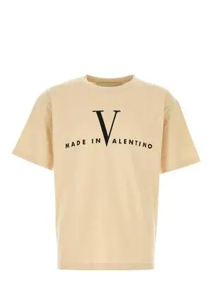 Valentino Garavani Valentino Garavani Men Beige Cotton T-Shirt Brown