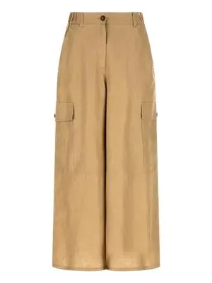 Max Mara Max Mara Linen Cargo Pants Cream