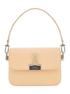 Off-White Small Leather Binder Bag - Cream