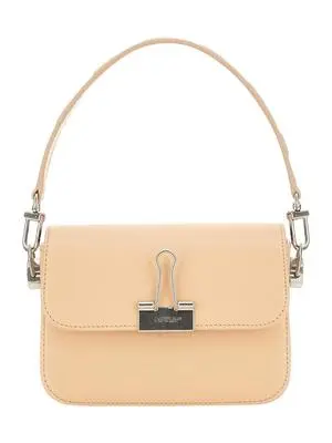 Off-White Small Leather Binder Bag - Cream