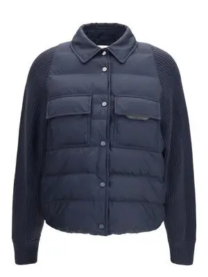 Brunello Cucinelli Padded Down Hybrid Jacket - Blue