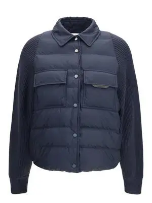 Brunello Cucinelli Padded Down Hybrid Jacket - Blue