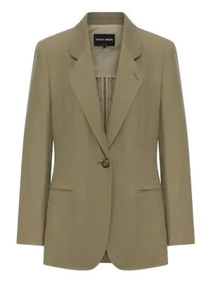 Giorgio Armani Single-breasted Linen Blazer - Multicolor