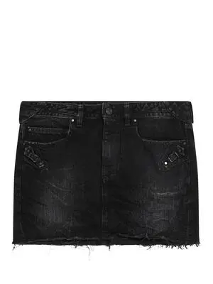 Balenciaga BALENCIAGA Washed City Mini Denim Skirt Black