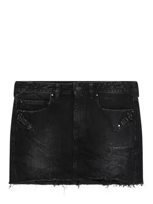Balenciaga Washed City Mini Denim Skirt - Black