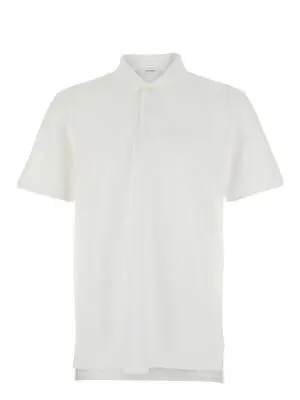 Givenchy Polo Shirt With Classic Collar And Tone-on-tone Logo Patch On The Front In Cotton For - White