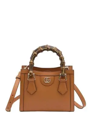 Gucci Gucci Leather And Bamboo Tote Bag Brown
