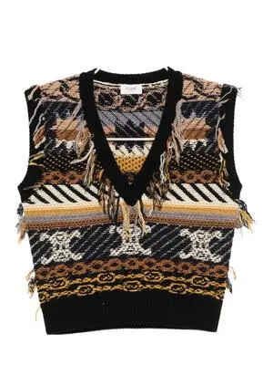 Celine Cashmere Jacquard Vest - Multicolor
