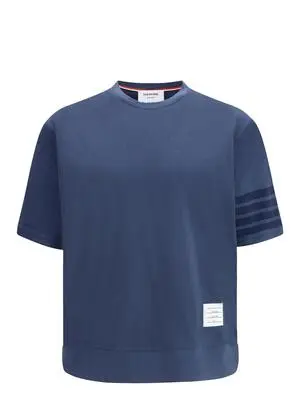 Thom Browne 4-bar Cotton Jersey T-shirt - Blue