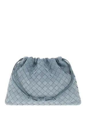 Bottega Veneta Suede Medium Clutch - Blue