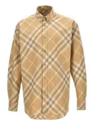 Burberry Check Shirt - Cream
