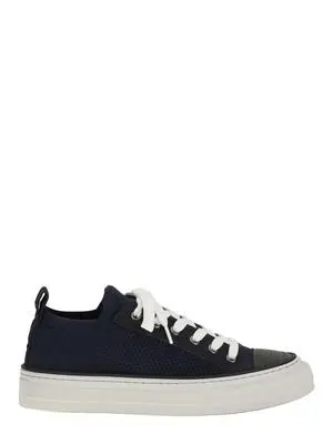 Brunello Cucinelli Cotton Knit And Suede Sneakers - Blue