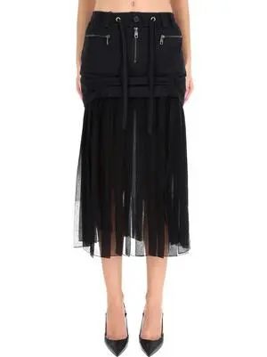 Dolce & Gabbana Silk Midi Skirt - Black