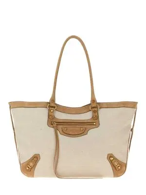 Balenciaga Canvas Le City Shopping Bag - Brown