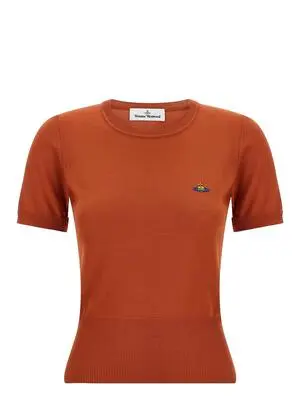 VIVIENNE WESTWOOD VIVIENNE WESTWOOD Bea Cotton Crew Neck Top Orange