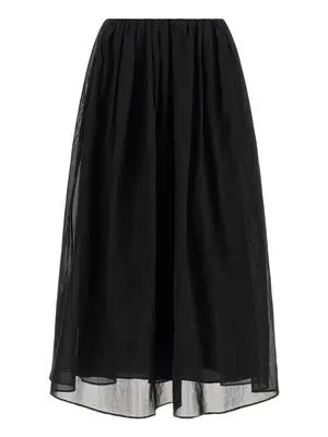 Brunello Cucinelli Cotton Organza Skirt - Black