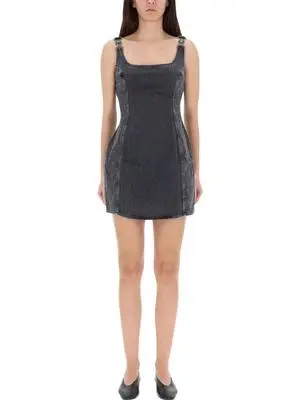 MARINE SERRE Moon Laser Mini Dress - Gray