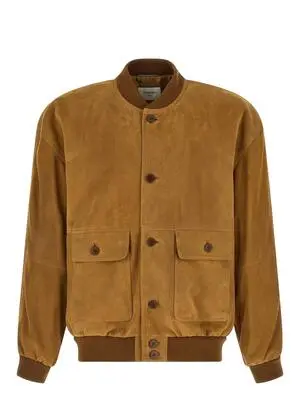Saint Laurent Suede Bomber Jacket - Brown