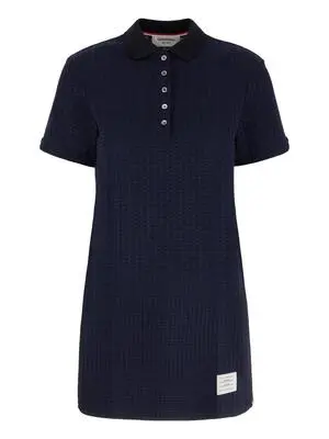Thom Browne Short Sleeve Textured Polo Dress - Multicolor