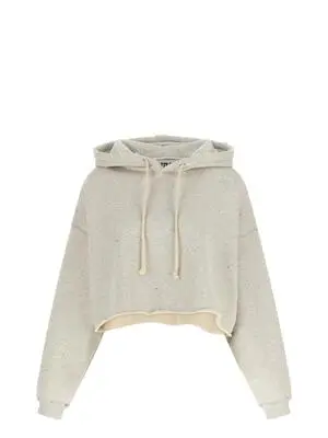 GOLDEN GOOSE Crystal Appliqué Cotton Hoodie - Gray