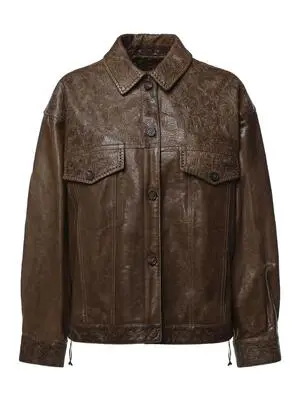 GOLDEN GOOSE Leather Jacket - Multicolor