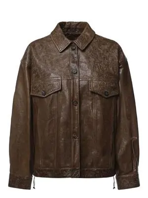 GOLDEN GOOSE Leather Jacket - Multicolor