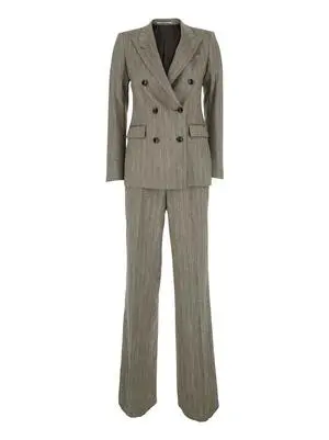 Tagliatore Linen Blend Double-breasted Suit - Gray