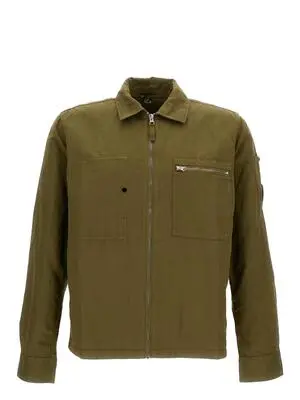 C.P. COMPANY Oversized Organic Gabardine Zip-up Shirt - Multicolor