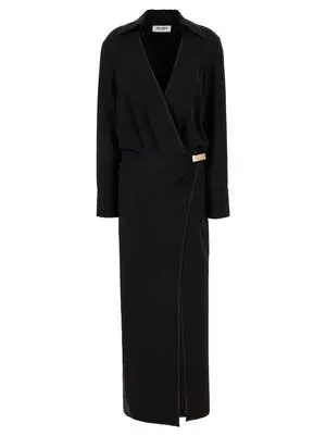 Attico Long Sleeve Wrap Dress - Multicolor