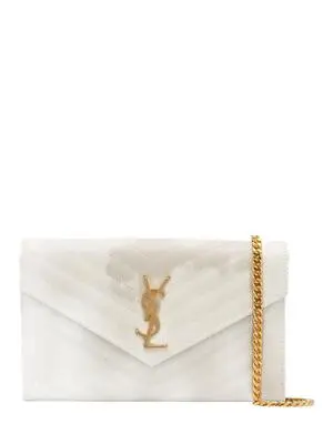 Saint Laurent Saint Laurent Women Cassandre Leather Wallet On Chain Multicolor