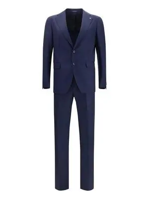 Tagliatore Single-breasted Virgin Wool Suit - Blue