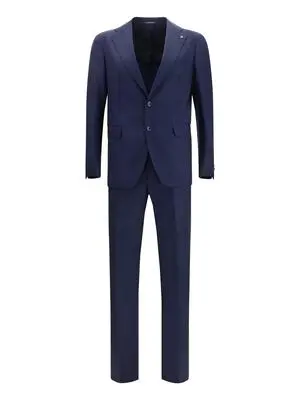 Tagliatore Single-breasted Virgin Wool Suit - Blue