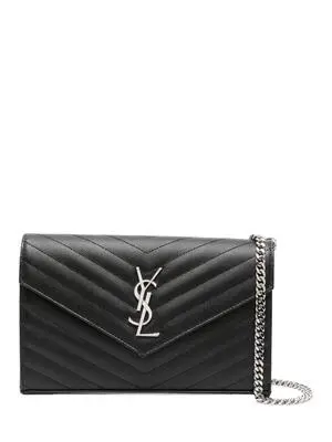 Saint Laurent Cassandre Leather Wallet On Chain - Multicolor