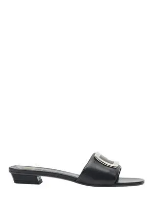 ROGER VIVIER Leather Slides - Black
